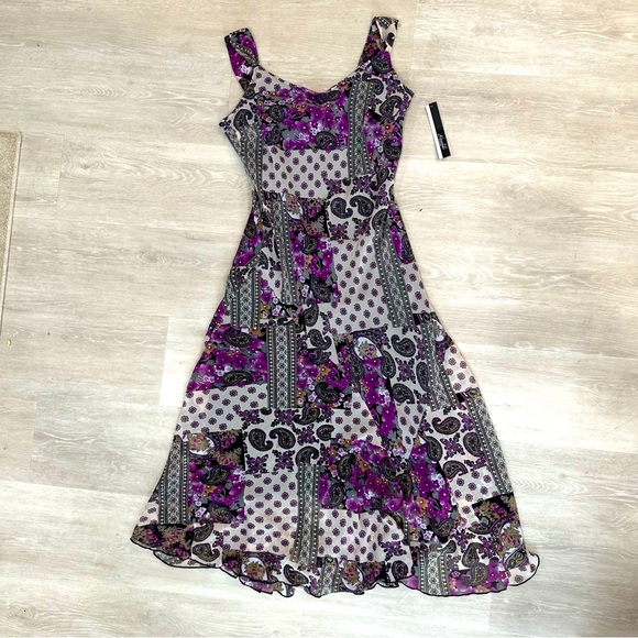 Essentials by Milano | Dresses | Nwt Patchwork Frill Dress | Poshmark